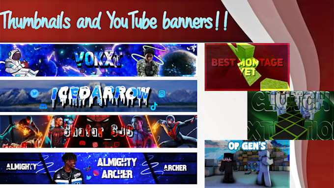Create youtube thumbnails and banners for you by Icedarrow | Fiverr