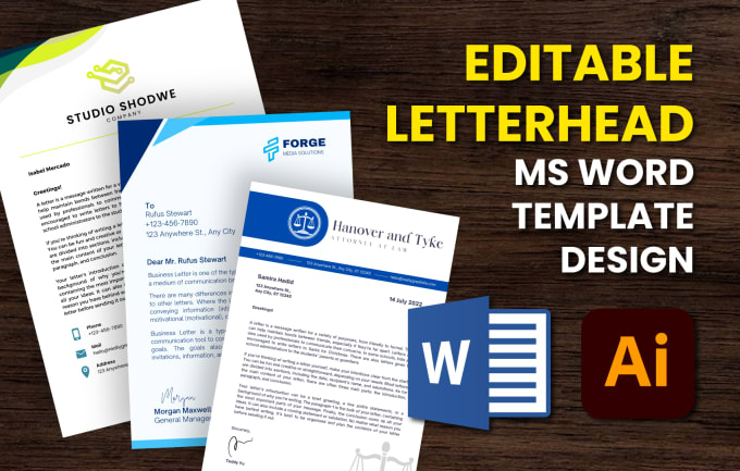 Create editable letterhead word template design by Kamranaliso | Fiverr
