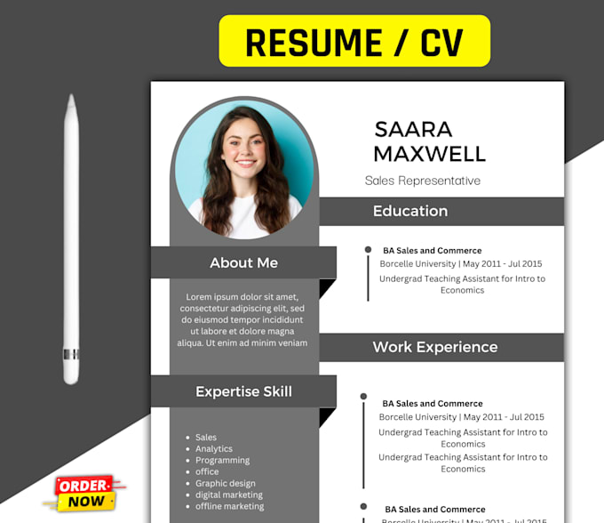 Design an arts optimization resume template by Shivasen861 | Fiverr