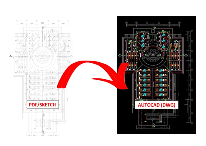 Convert pdf to autocad for electrical services by Netta1609 | Fiverr