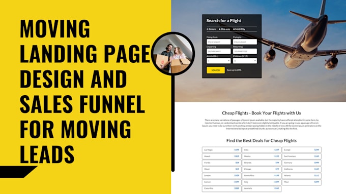 Design lead converting moving landing page moving sales funnel for ...