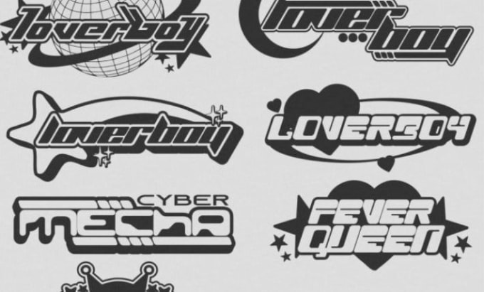 Create Y2k Clothing Logo Type For Your Brand By Graphic Girl21 Fiverr