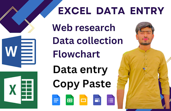 Do professional excel data entry, flowchart, data collection, web research by Dataentry1174 | Fiverr