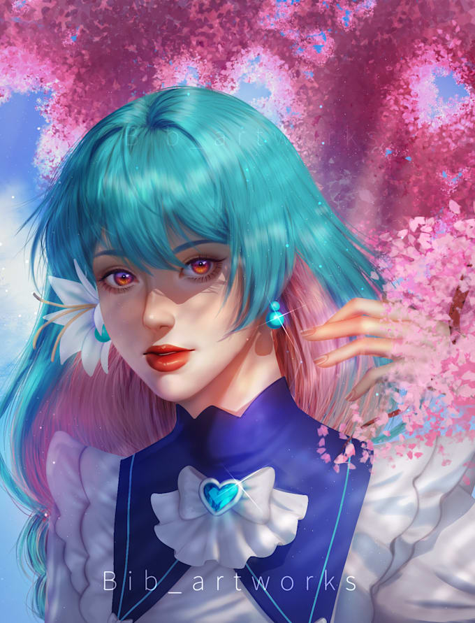 Draw Your Oc Fanart Portrait With Semi Realistic Style By Bibartworks Fiverr