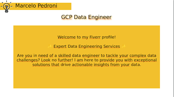Develop the etl and data visualization using python power bi and gcp by Marcelo_pedroni | Fiverr