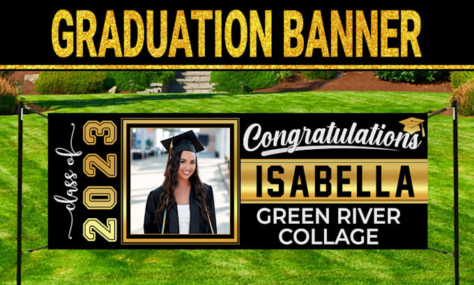 Design custom personalized graduation banners with picture by Super7pro ...