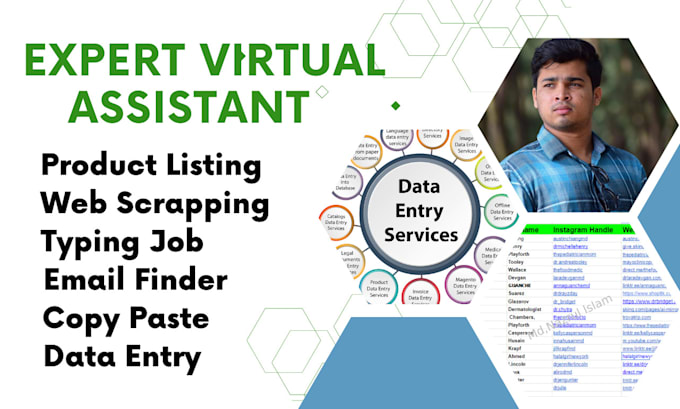 Do immaculate data entry, web scraping, copy paste for you by Nazrulvlogs | Fiverr