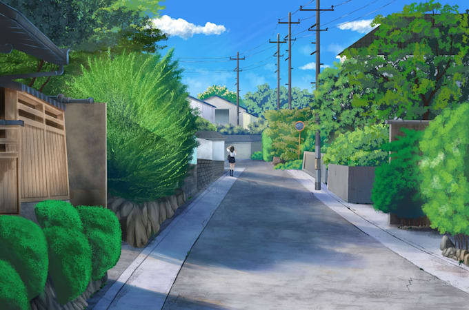 Create anime style background, landscape, and visual novel by Yiishii ...