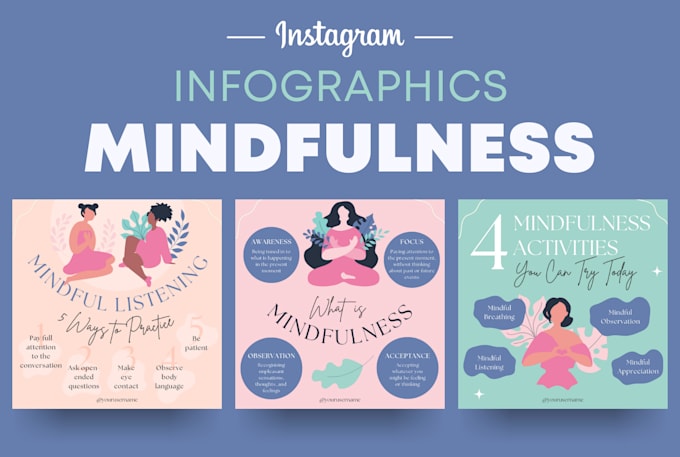 Provide instagram post social media content mindfulness meditation ...
