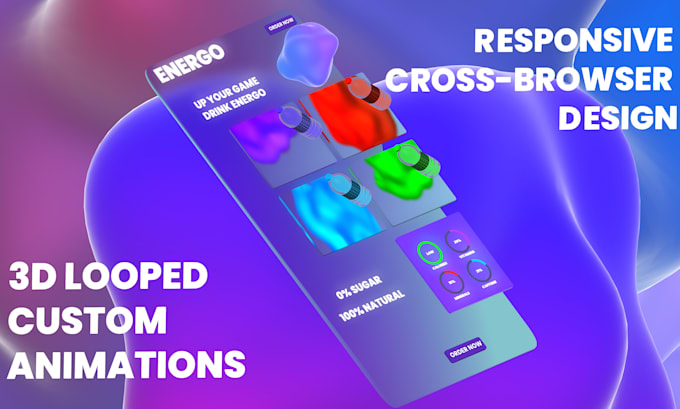Create a custom, responsive website using css, js, html and 3d by ...