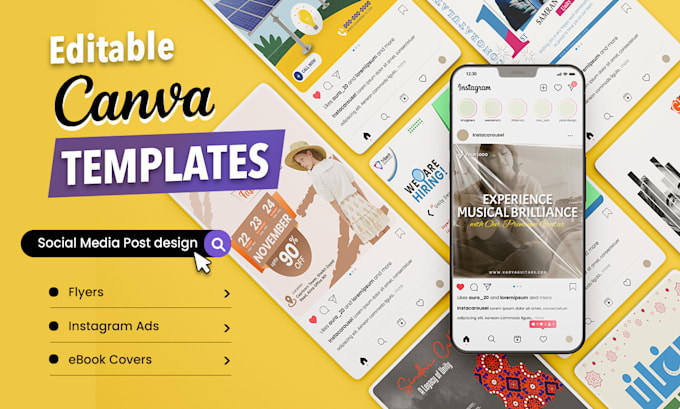 Design custom canva templates, social media posts, flyers, ads and ...