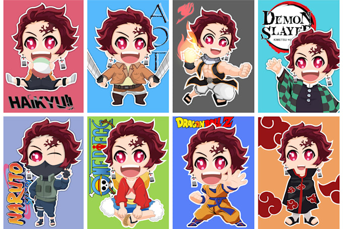 Create a custom chibi anime any style in vector by Septiank | Fiverr