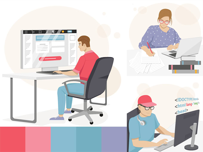 Create a modern 2d flat illustration for websites and app by Blue_moon ...