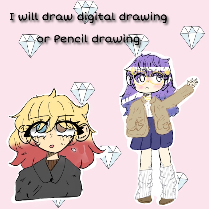 Draw traditional, digital art in my own style by Yuniechan2 | Fiverr