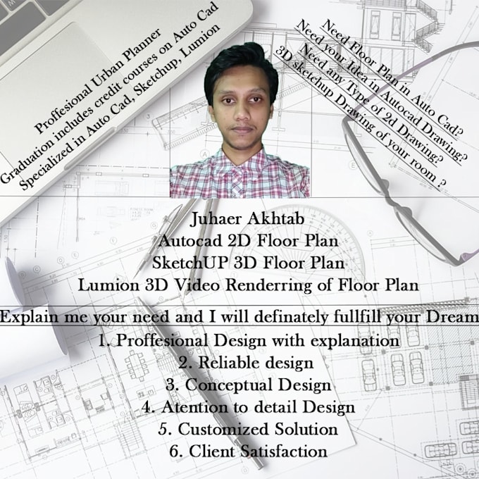 Do best design or floor plan in autocad instant 4 to 8 hrs by Juhaer ...