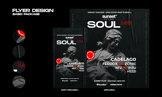 Create a minimalist, typographic and dark flyer you need by Belmaillet ...