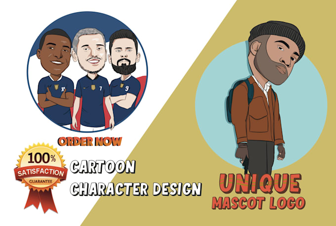 Design cartoon caricature mascot logo by Fadhilaulfa | Fiverr