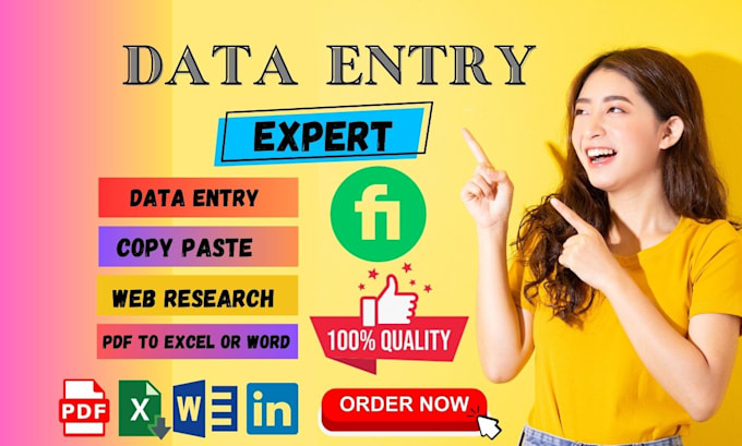 Do accurate data entry copy paste web research and virtual assistant expert by Data_creator12 ...