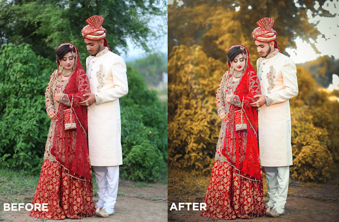 Editing wedding photo in photoshop by Sameerraza12 | Fiverr