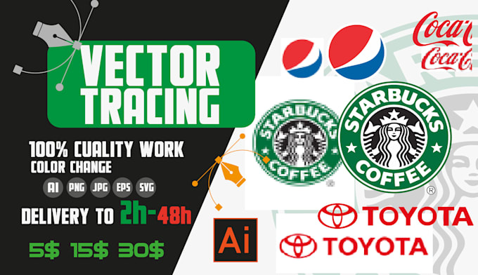 Make your pixelated image or logo a vector by Alejandro127 | Fiverr