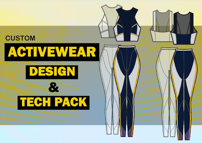 Design activewear and fitness fashion collection with tech pack by ...