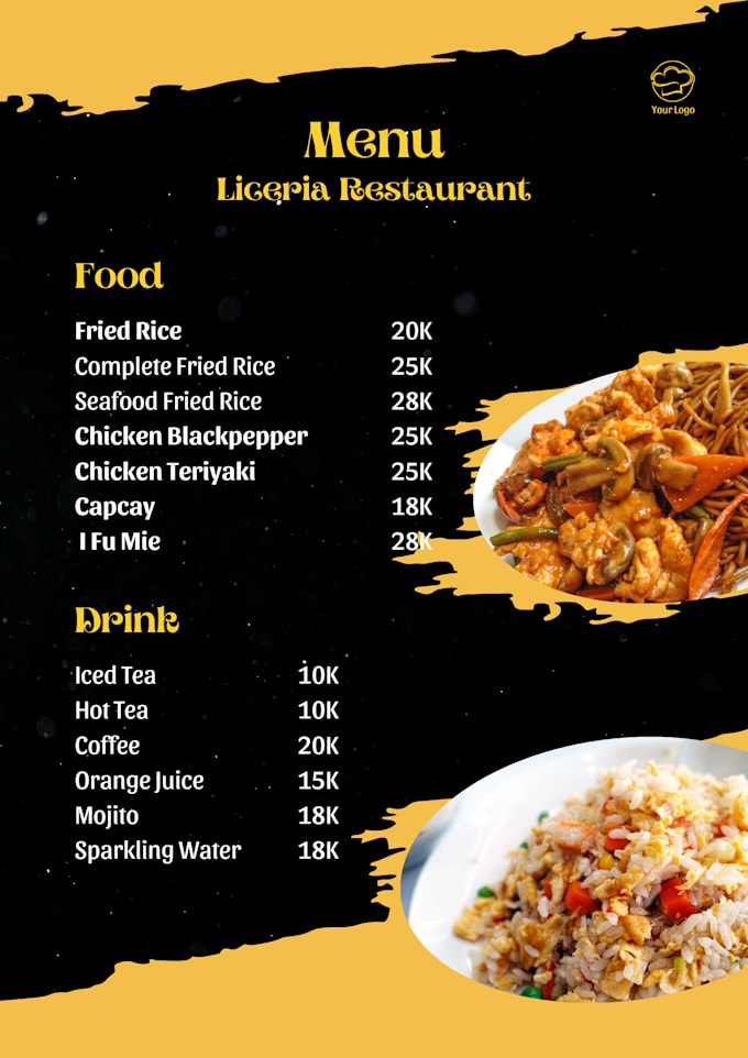 Create a food menu, a restaurant menu, and a menu board by ...