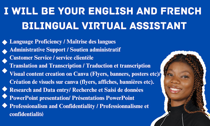 Be your english and french bilingual virtual assistant by ...