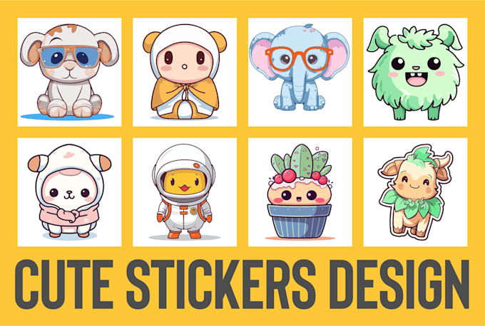 Sticker design character cute by Ichsanbagus | Fiverr