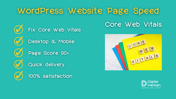 Fix core web vitals, optimise your website plus increase website speed by Digitalhenkan | Fiverr