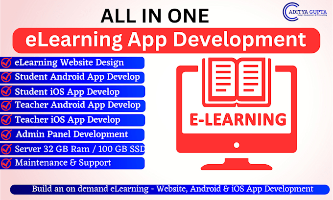 Develop elearning website app development by Adityaapp | Fiverr