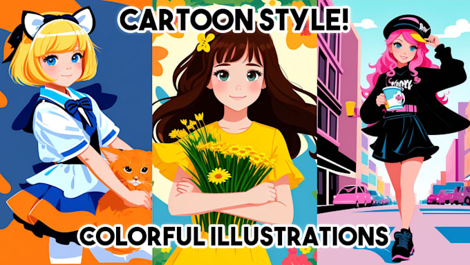 Make cartoon style illustrations with ai by Victoria_giaa | Fiverr