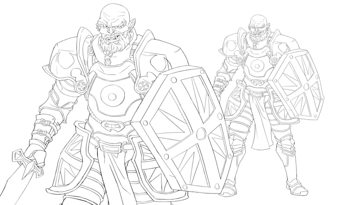 Draw your dnd fantasy character in stylized lineart by Naditriwulan ...