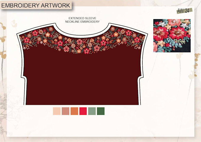 Design embroidery artworks on original garment pattern by Shweta02 | Fiverr