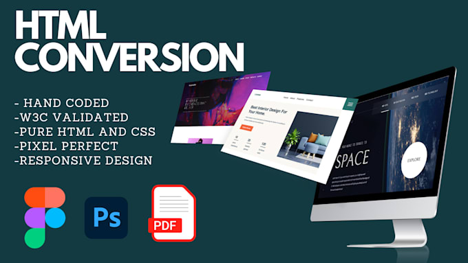 Figma in html, psd in html, pdf in html konvertieren