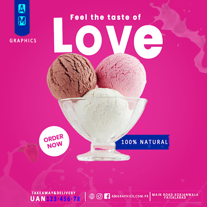 Design your food brand poster by Mianmajid730 | Fiverr