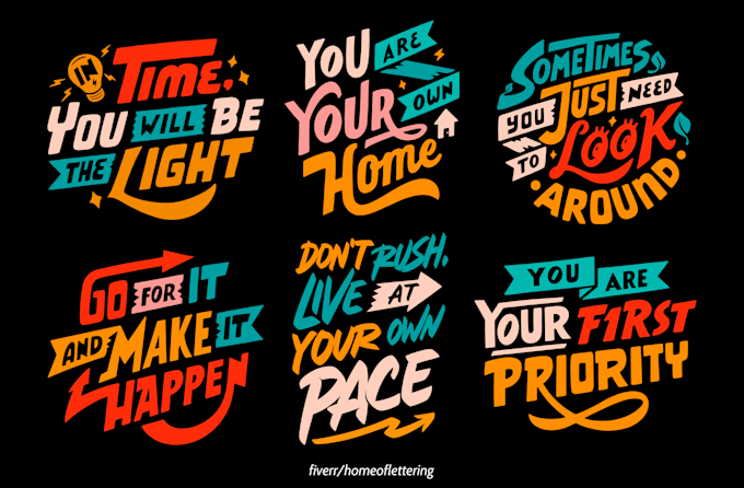 Make an unique hand lettering with your words for tshirt by ...