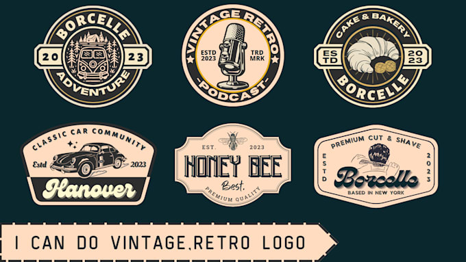 Do hand drawn retro vintage logo by Alexandrmayokha | Fiverr