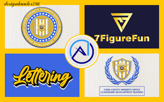 Design a simple clean monogram initial lettering logo by ...