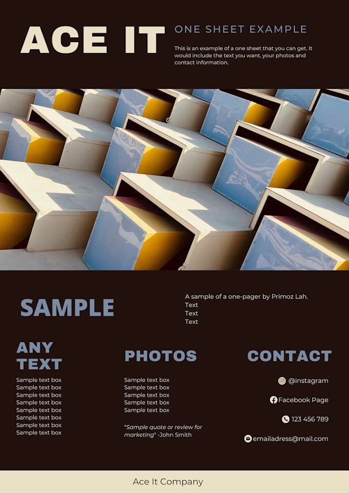 Design a one pager by Trubar | Fiverr