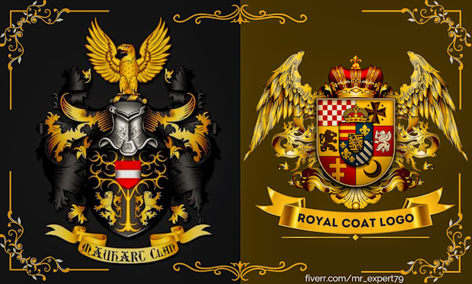 Design a awesome luxury royal classic regal heraldic family crest coat ...