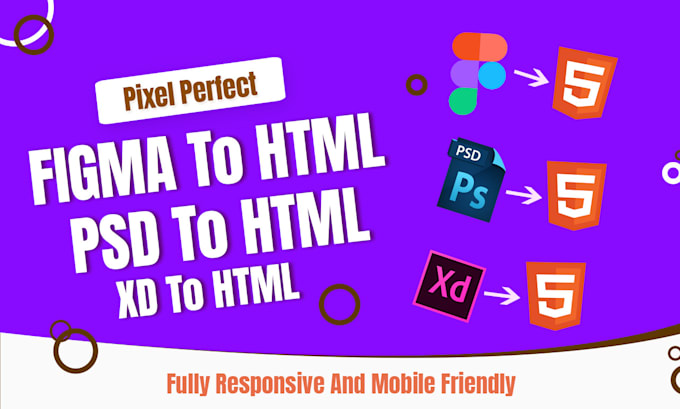 Convert pixel perfect figma to html, psd to html, xd to html by Webdev_faizan | Fiverr
