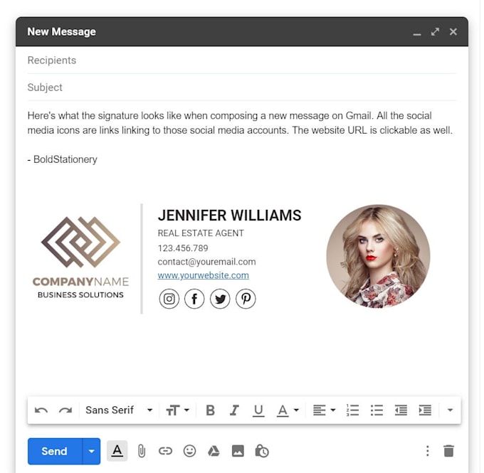 Design professional html email signature outlook signature gmail ...
