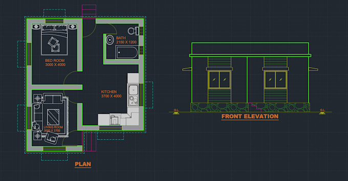 Design your floor plan in autocad and turn it into 3d by ...