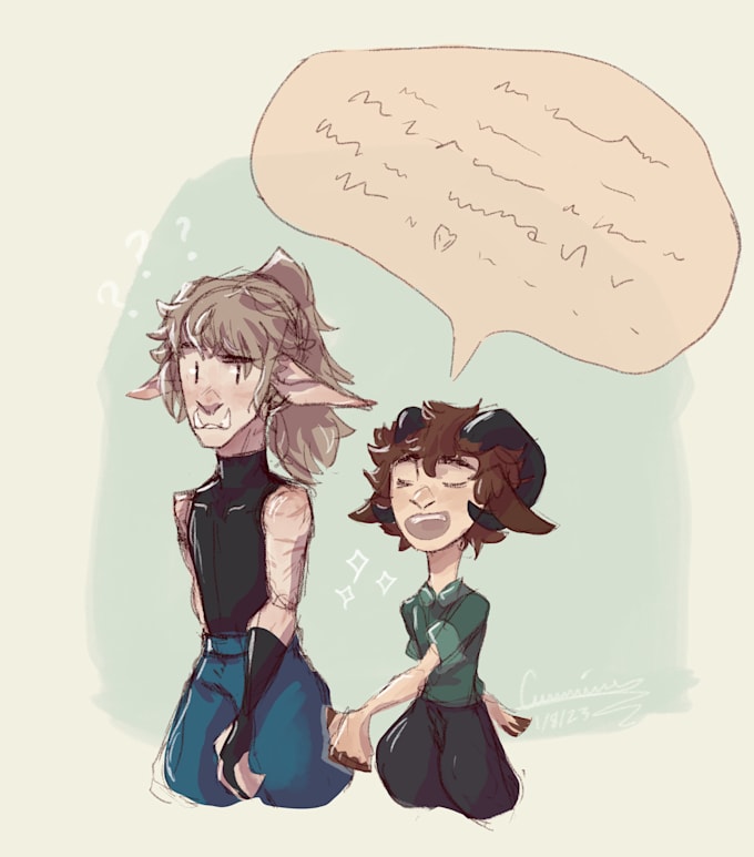 Draw cute art of your dnd and original characters by Carmina_blue | Fiverr