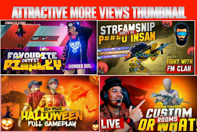 Design mesmerizing gaming thumbnail for youtube by Paloo_graphics | Fiverr
