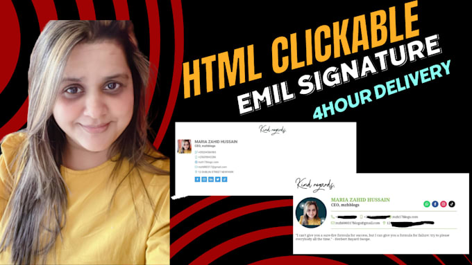 Create Html Email Signature Clickable Html Email Signature By