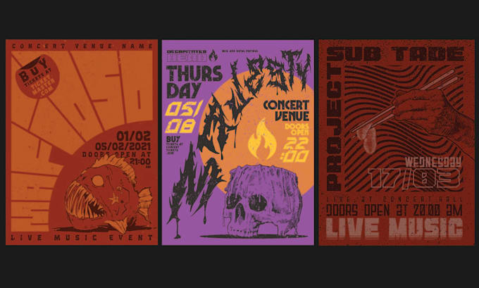 Make a unique poster for your band or project by Ionasdesign | Fiverr