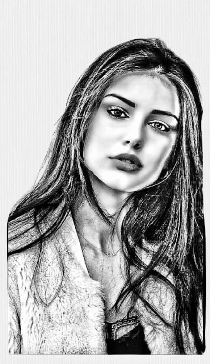 Make Pencil Sketch Portrait From Photo By Samreen623 Fiverr