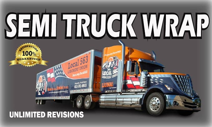 Professional box trailer wrap, long trailer, semi wrap design by ...
