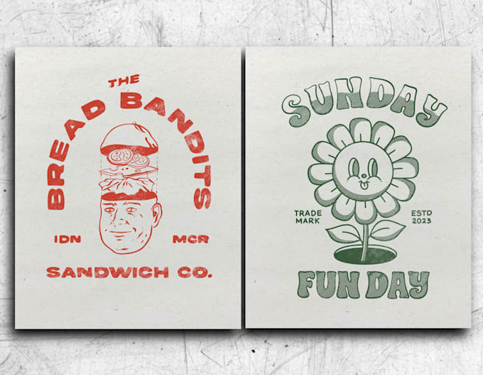 Create a classic retro vintage cartoon mascot design, poster by ...